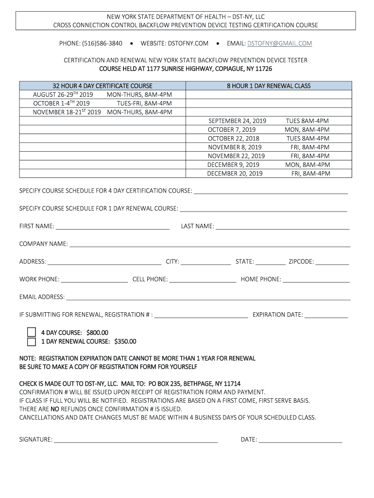 Fillable Online Cross-Connection Control Program - New York State ... Fax Email Print - pdfFiller