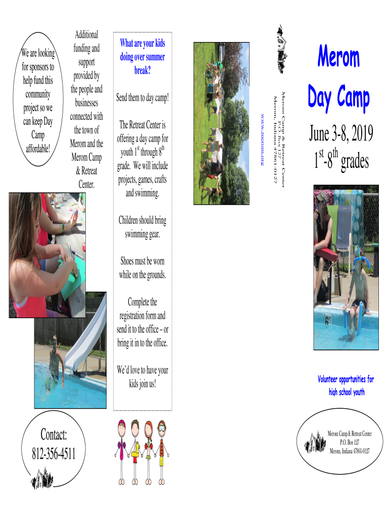 Fillable Online What are your kids Merom doing over summer break? Day ...