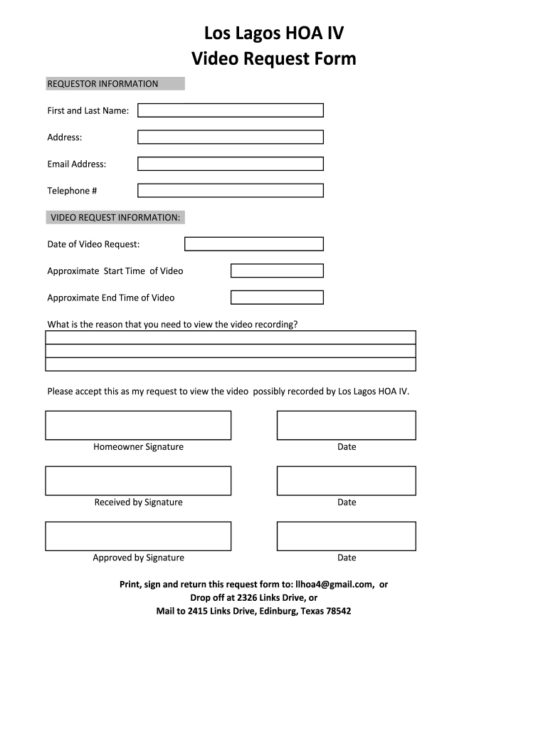 Fillable Online video request form.xlsx Fax Email Print - pdfFiller