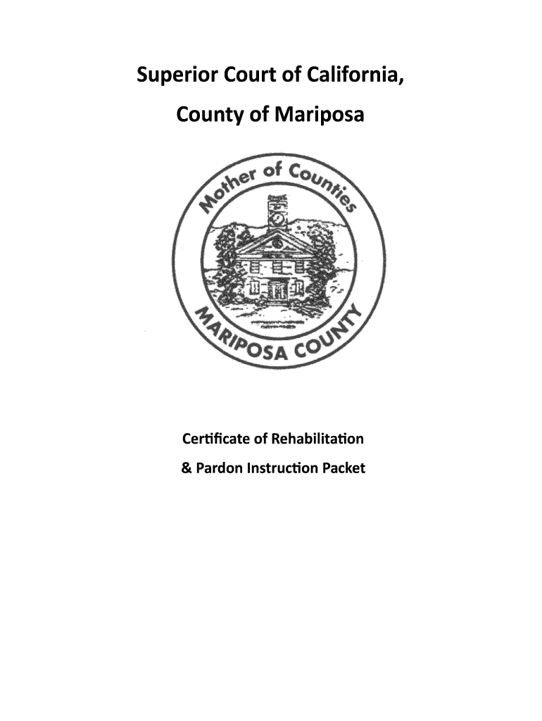 Fillable Online Certificate of Rehabilitation and Pardon Info Packet ...
