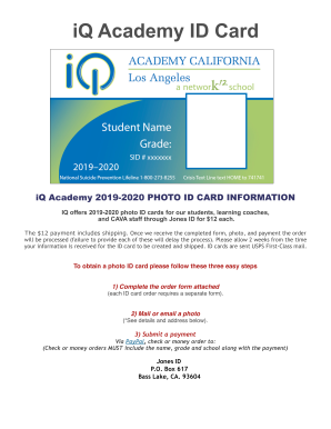 Fillable Online iQ Academy order form 2019-2020 Fax Email Print - pdfFiller
