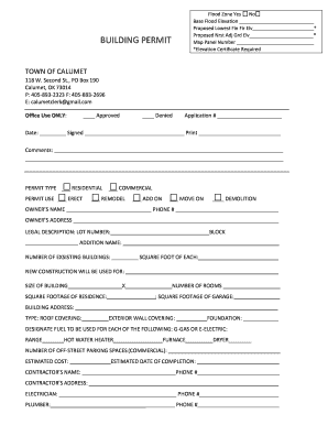 Fillable Online BUILDING PERMIT *Elevation Certificate Fax Email Print ...