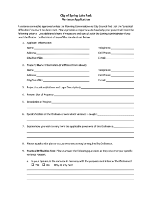 Fillable Online Variance Standards Worksheet Fax Email Print - pdfFiller