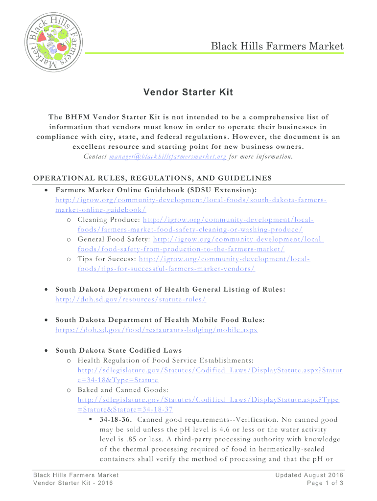 Fillable Online Vendor Starter Kit Fax Email Print - pdfFiller