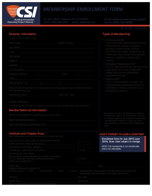 Fillable Online Construction Specifications Institute CSICollege of ...