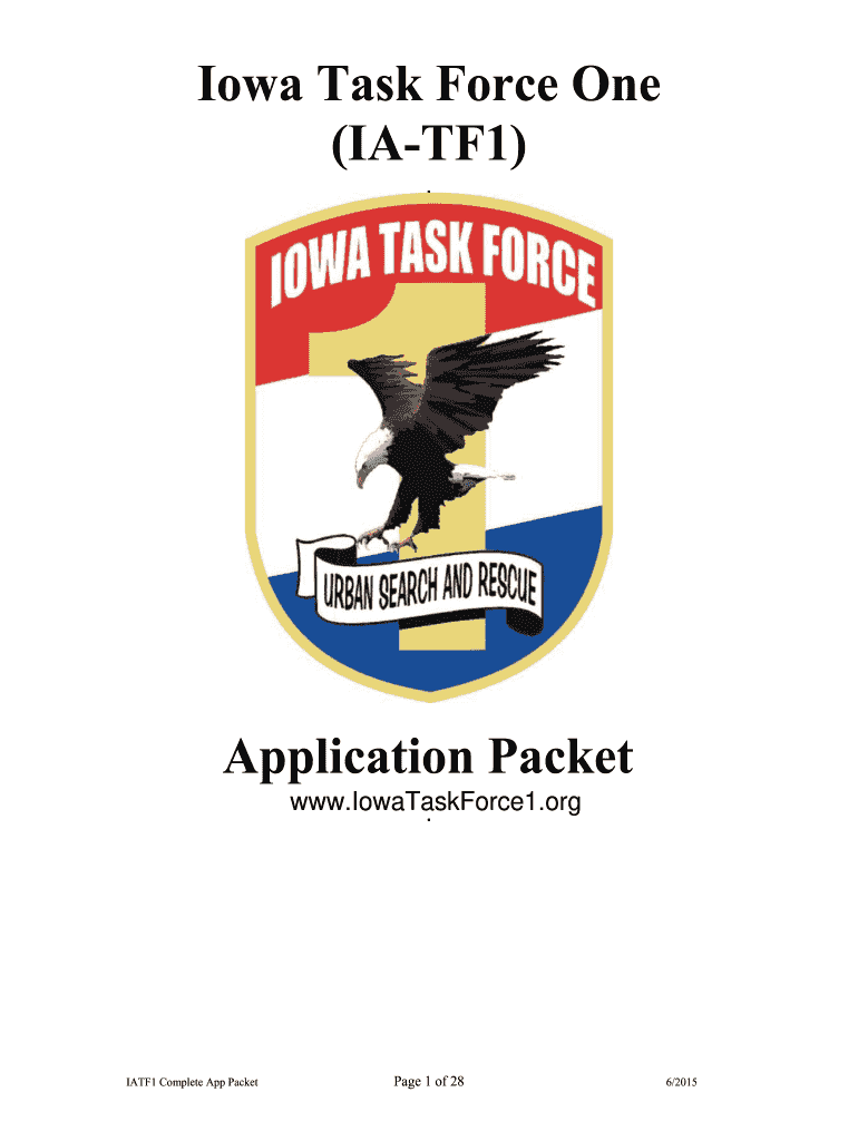 Fillable Online Iowa Task Force 1 (Ia-tf1) - Urban Search And Rescue ...