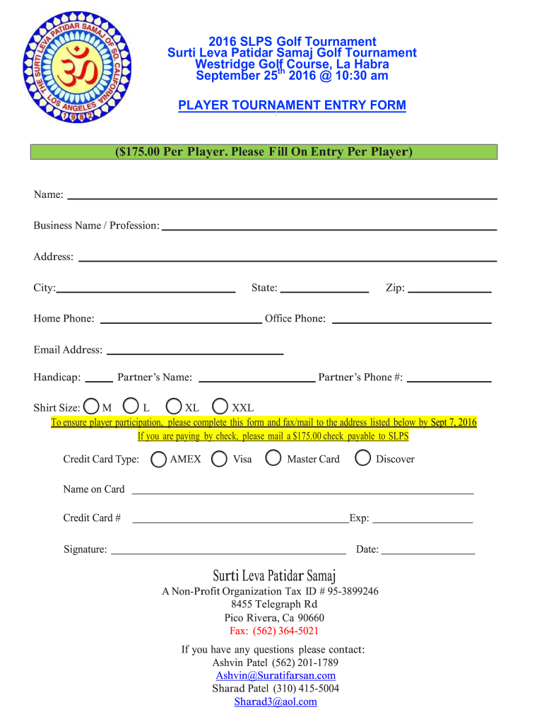 Fillable Online SLPS Golf Player application form - nebula.wsimg.com ...