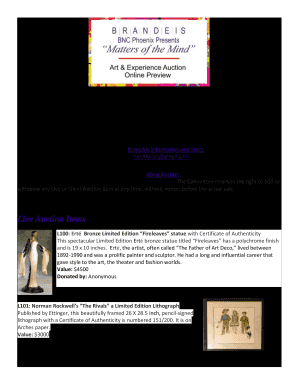 Fillable Online Live Auction Items - Wsimg.com Fax Email Print - pdfFiller