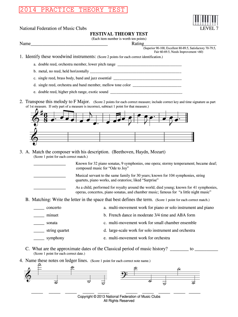Fillable Online Level 4 Practice Test 2020 - National Federation of ...
