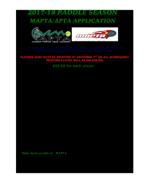 Fillable Online MAPTA/APTA APPLICATION Fax Email Print - pdfFiller