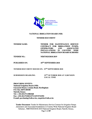 Fillable Online NATIONAL IRRIGATION BOARD (NIB) Fax Email Print - pdfFiller