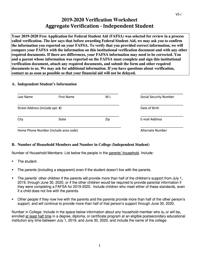 Fillable Online Fill - Free fillable Form 1: 20192020 Custom Verification ... Fax Email Print ...