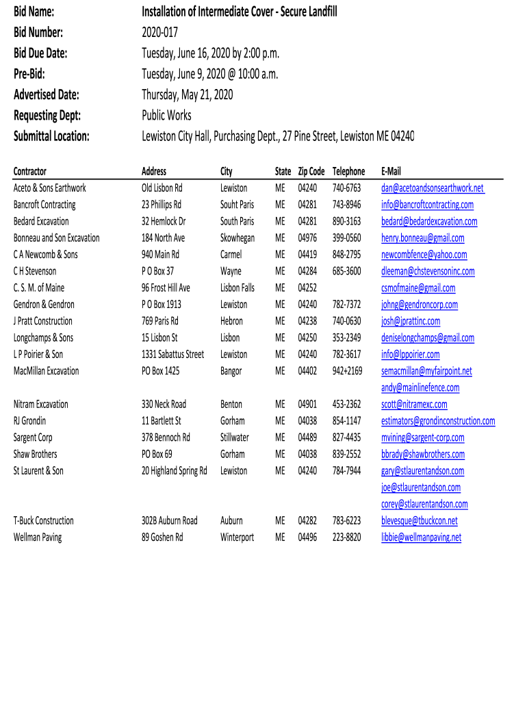 Fillable Online 2020-017 - Installation of Intermediate Cover Plan ...
