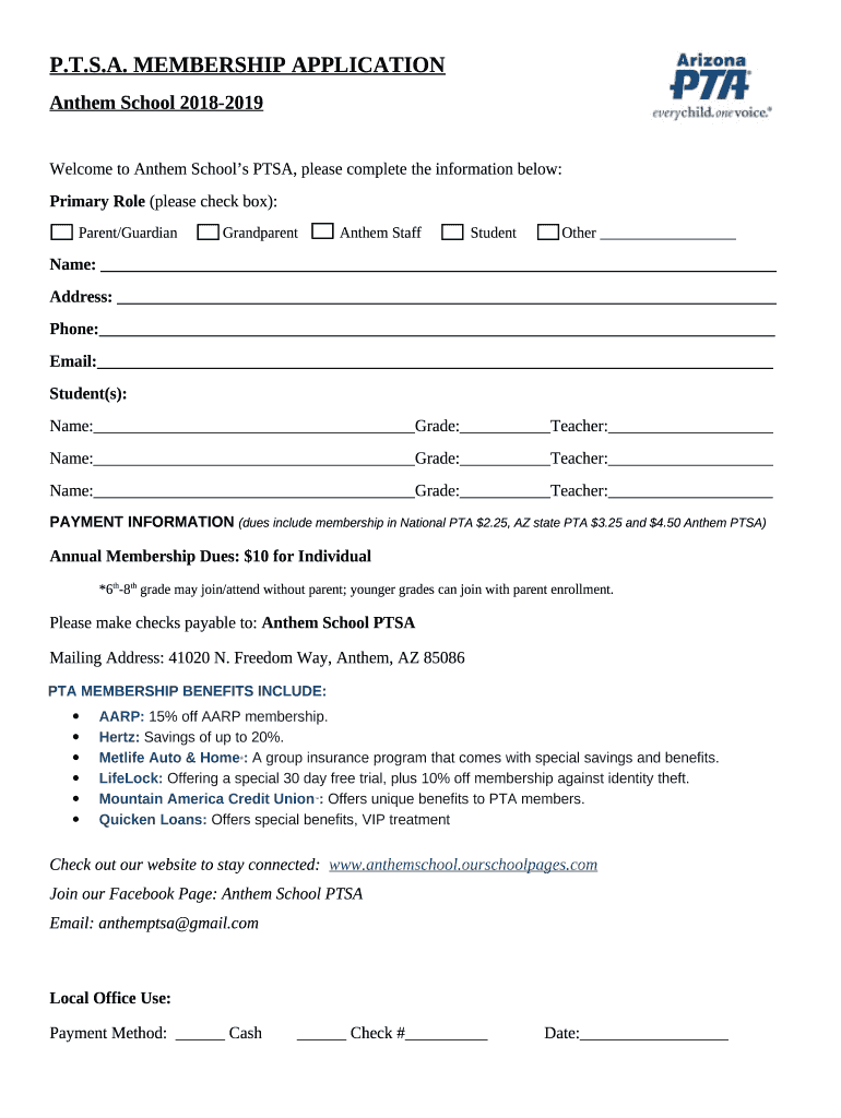 PTSA Home - Parent - Teacher - Student - Taft High School Doc Template | pdfFiller