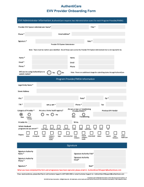 Fillable Online Instructions for completing the EVV Provider Onboarding ...