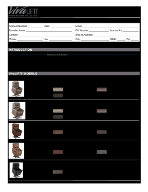 Fillable Online Viva Lift Collection Order Form. Viva Lift Collection ...