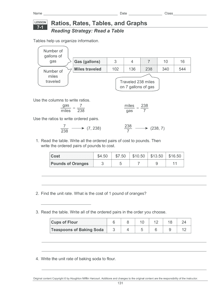 Fillable Online Ratios, Rates, Tables, and Graphs Fax Email Print ...