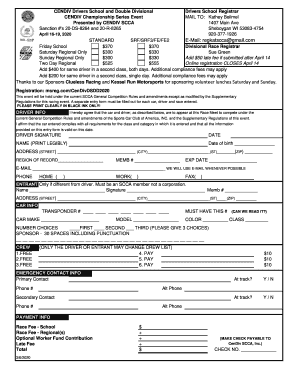 Fillable Online CENDIV Drivers School and Double Divisional Fax Email ...