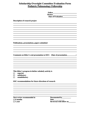 Fillable Online Scholarship Oversight Committee Evaluation Form Fax Email Print - pdfFiller