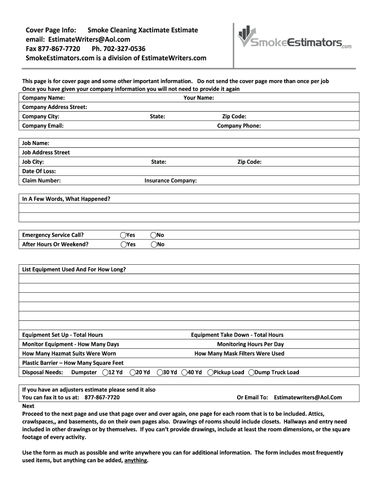 Fillable Online Insurance Claims Estimating Software with ...