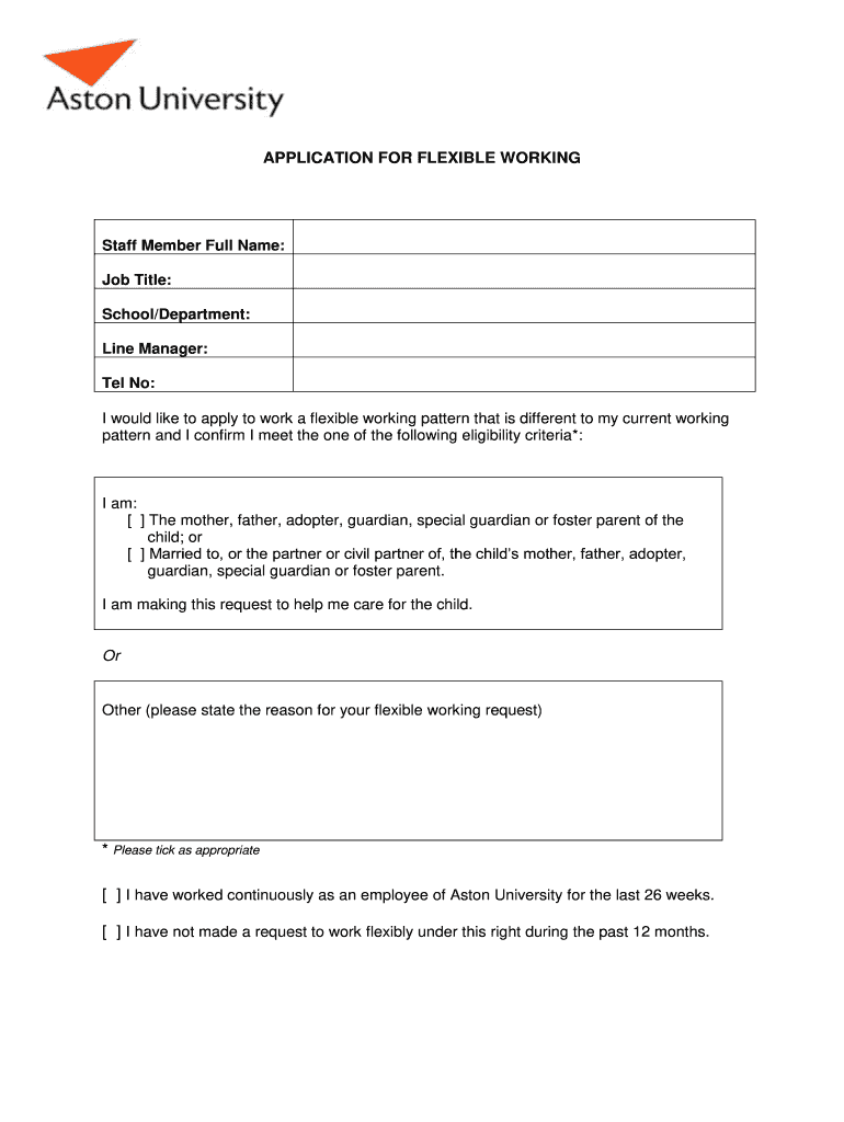 Fillable Online Sample letter to request flexible working ... - Working ...