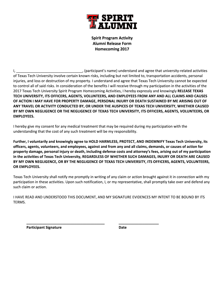 Fillable Online Activity Release Form.docx Fax Email Print - pdfFiller
