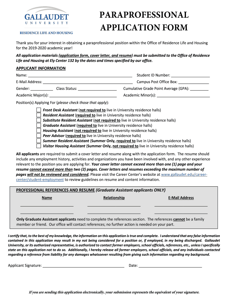 Fillable Online Paraprofessional Cover Letter Examples and Templates ...