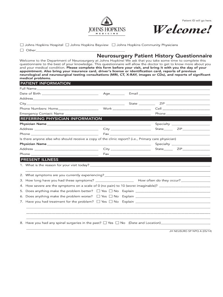 Fillable Online Johns Hopkins Community Physicians (JHCP): Primary and ...