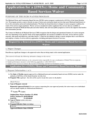 Fillable Online Application for 1915(c) HCBS Waiver: FL Fax Email Print ...