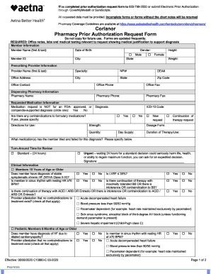Fillable Online Corlanor Pharmacy Prior Authorization Request Form Fax ...