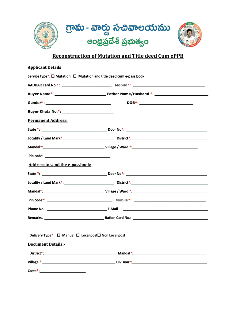 Mutation Title Deed - Fill Online, Printable, Fillable, Blank | pdfFiller