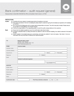 Fillable Online Bank confirmation audit request (general) Fax Email ...