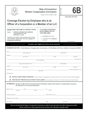 Fillable Online FORM: 6B Coverage Election by Employee who is an Officer of a ... Fax Email ...