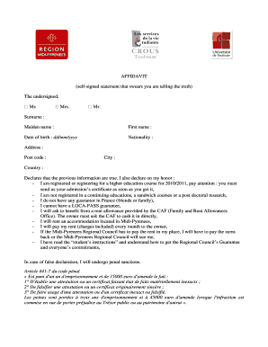 Fillable Online (self-signed statement that swears you are telling the ...