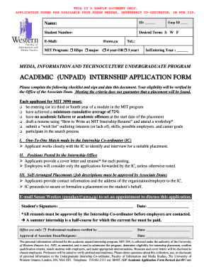 Fillable Online Sample Internship Approval Form - Faculty of ...