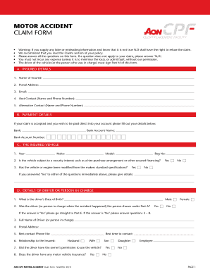 Fillable Online MOTOR ACCIDENT Claim Form - FillAnyPDF Fax Email Print ...