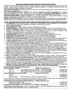 Fillable Online NEVADA BUSINESS REGISTRATION FORM ... - Fill Any PDF ...