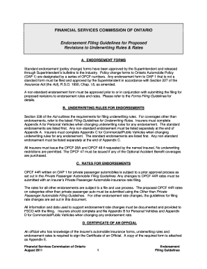 Fillable Online Endorsement Filing Guidelines for Proposed Revisions to ...