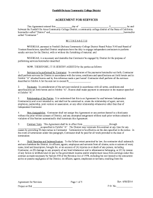 Fillable Online fhdafiles fhda Agreement for Services - Foothill-De ...