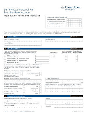 Fillable Online Self Invested Personal Plan Member Bank Account ...