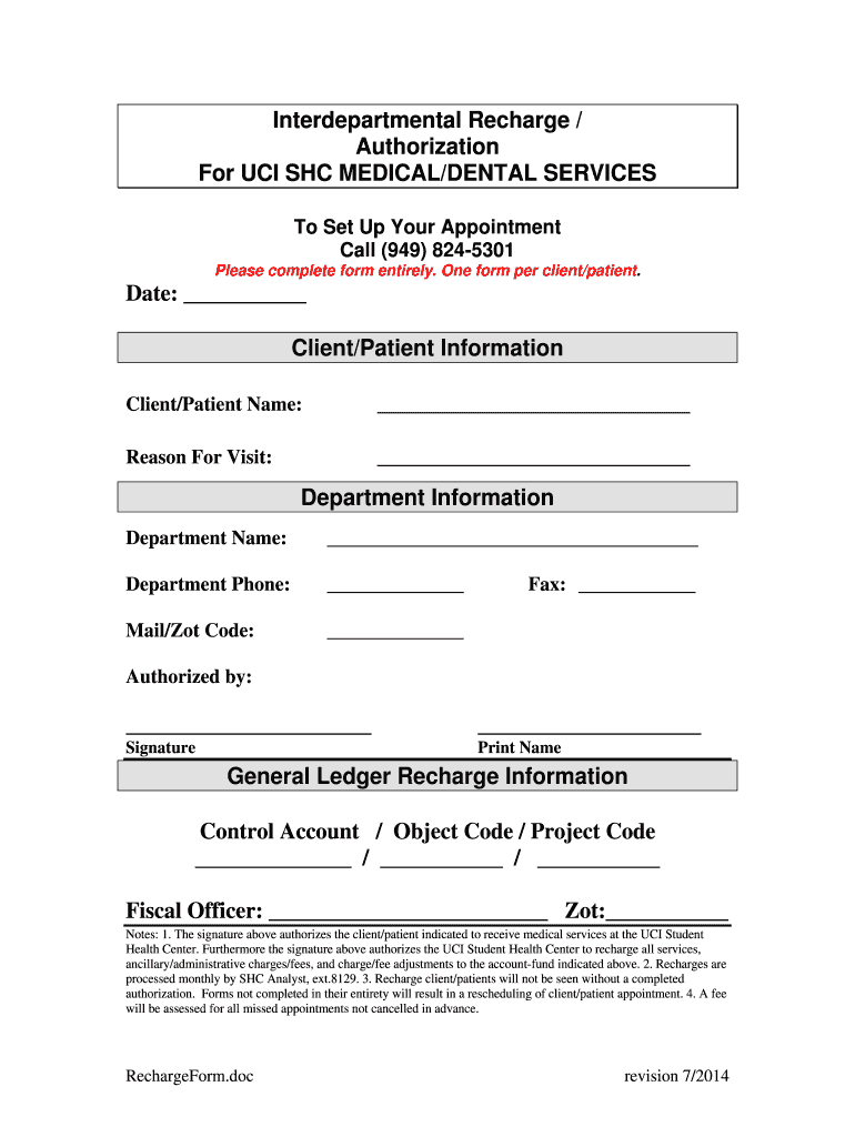 Fillable Online shc uci ClientPatient Information - Student Health ...