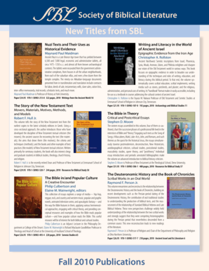 Fillable Online sbl-site The SBL Fall catalog - Society of Biblical ...