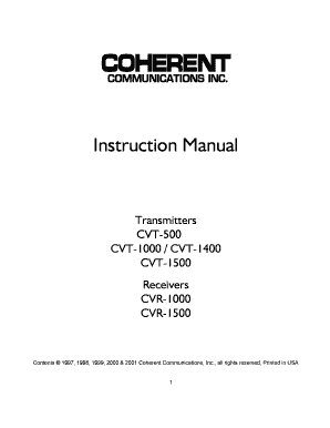 Fillable Online cis rit Instruction Manual CVT-500 1000 1400 1500 amp ...