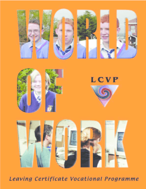 Fillable Online LCVP World of Work cover - PDST Fax Email Print - pdfFiller