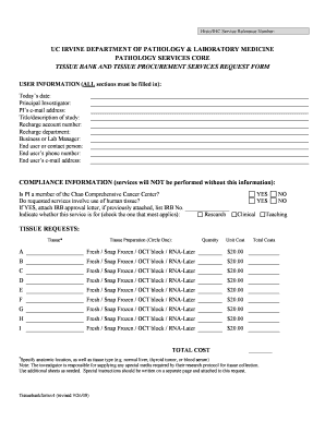 Fillable Online pathology uci Download the Tissue Bank request form ...