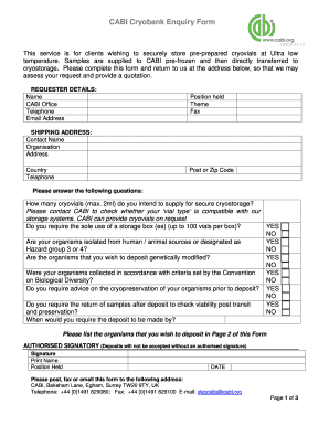 Fillable Online cabi A Division of CAB INTERNATIONAL Fax Email Print ...