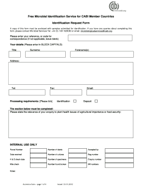 Fillable Online cabi Members ID request form - Cabi - cabi Fax Email ...