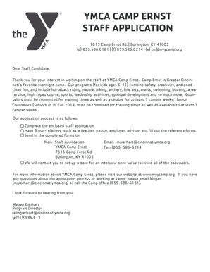Fillable Online myycamp Ymca camp ernst staff application - myycamp Fax Email Print - pdfFiller