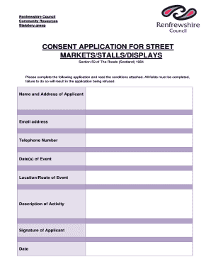 Fillable Online renfrewshire gov Application form - Renfrewshire ...