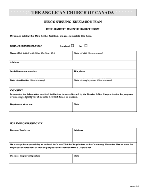 Fillable Online Enrollment Form - Anglican Pension Corporation Fax Email Print - pdfFiller